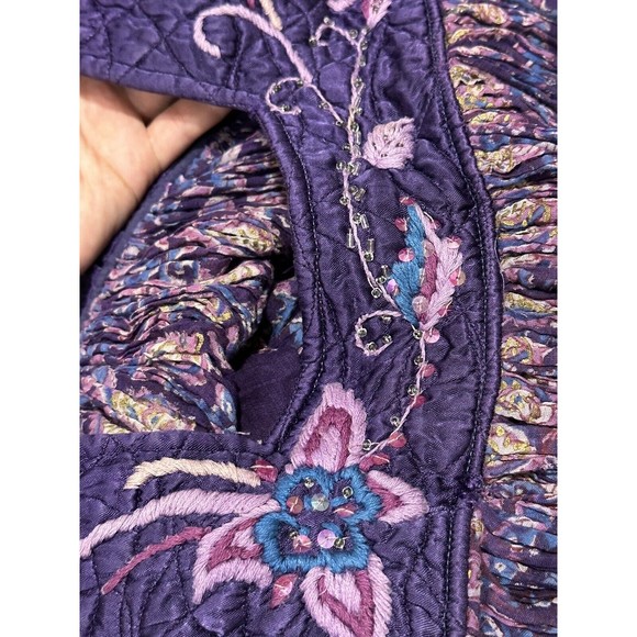 Phool | Dresses | Rare Vtg Phool 7s Purple Beads Retro Puff Sleeves ...